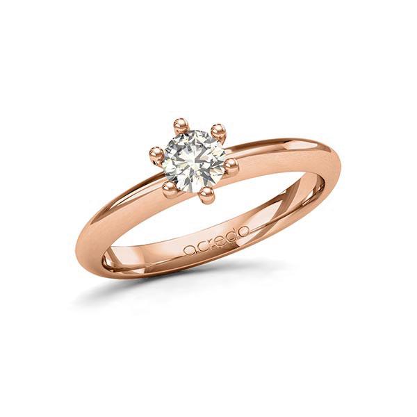 engagement ring in Red gold 18K (750/1000) with 0,5 ct. brilliant tw,si ...