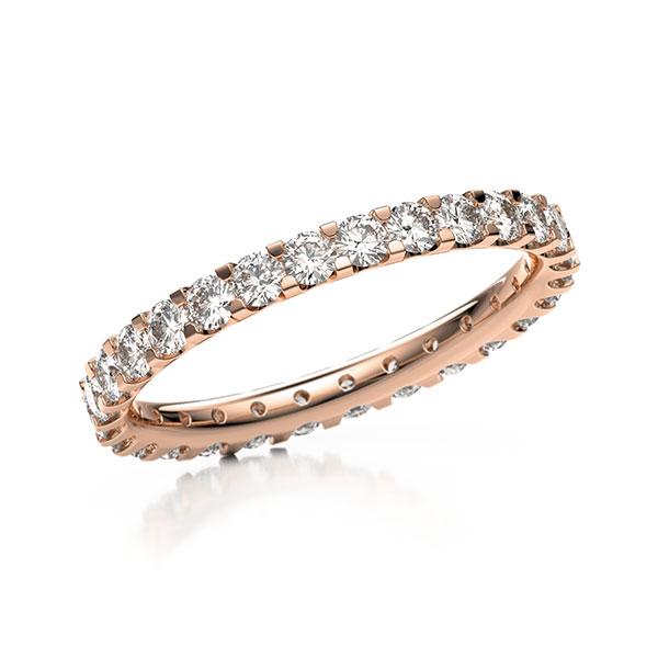memoire/diamond ring in Red gold 14K (585/1000) completely set with ...