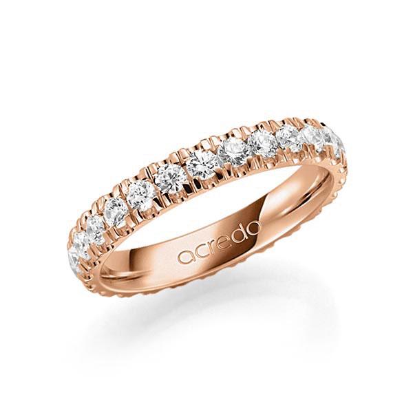 memoire/diamond ring in Red gold 14K (585/1000) completely set with ...