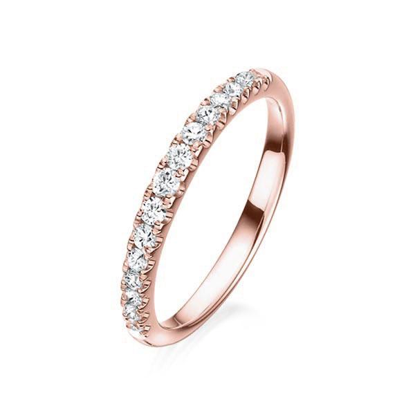 memoire/diamond ring in Red gold 18K (750/1000) with in total 0,27 ct ...