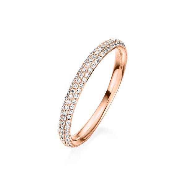 memoire/diamond ring in Red gold 18K (750/1000) with in total 0,41 ct ...