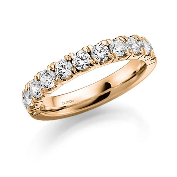 memoire/diamond ring in Rosé gold 14K (585/1000) half set with diamonds ...