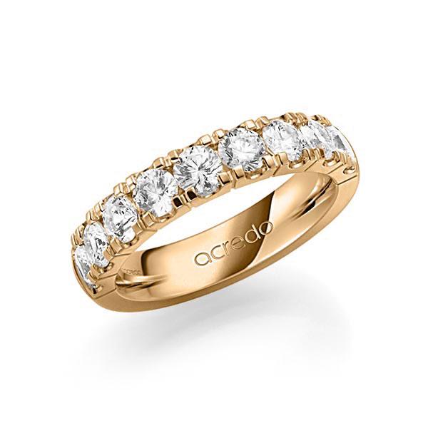 memoire/diamond ring in Rosé gold 14K (585/1000) half set with diamonds with in total 2 ct ...