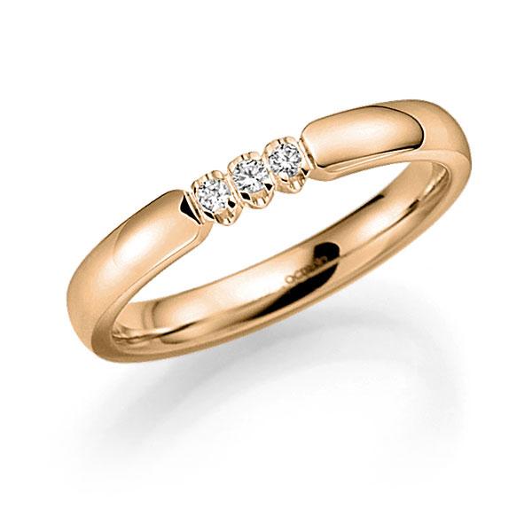memoire/diamond ring in Rosé gold 14K (585/1000) with in total 0,06 ct ...