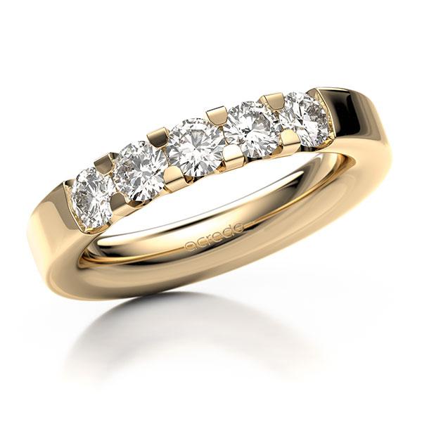 memoire/diamond ring in Rosé gold 14K (585/1000) with in total 1 ct ...
