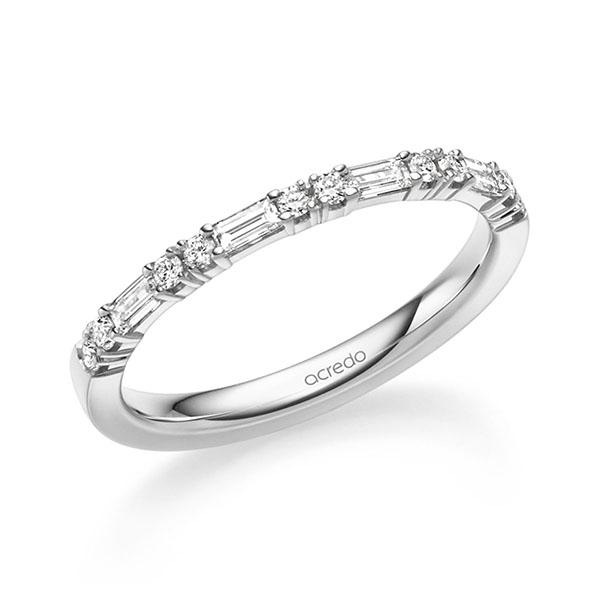 memoire/diamond ring in White gold 14K (585/1000) with in total 0,35 ct ...