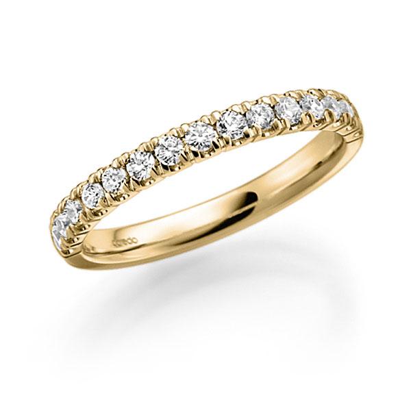 memoire/diamond ring in Yellow gold 14K (585/1000) half set with ...