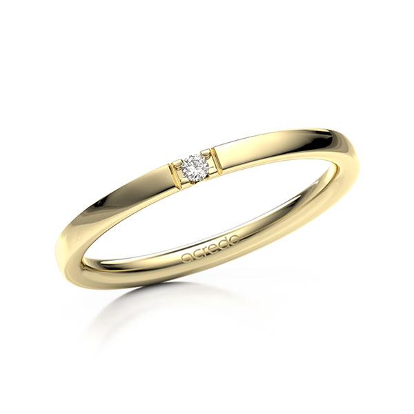 memoire/diamond ring in Yellow gold 14K (585/1000) with in total 0,02 ...