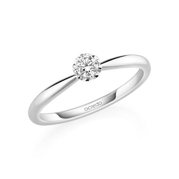 Verlobungsring in Weissgold 585 mit zus. 0,15 ct. Brillant tw, vs von acredo | A-13FAMS-W5 ...