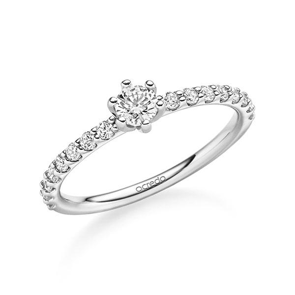 Verlobungsring in Weißgold 585 mit zus. 0,52 ct. Brillant tw, si von acredo | A-19MH55-W5 ...